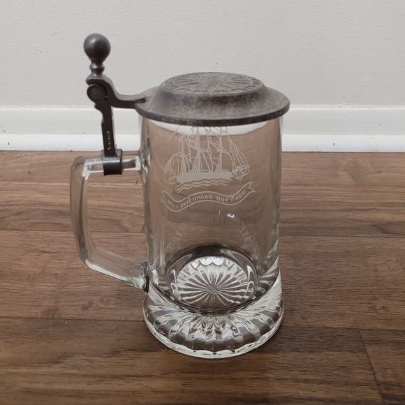 Old Spice | Dining | Alwe Clear Glass Stein Etched Ship Grand Turk ...